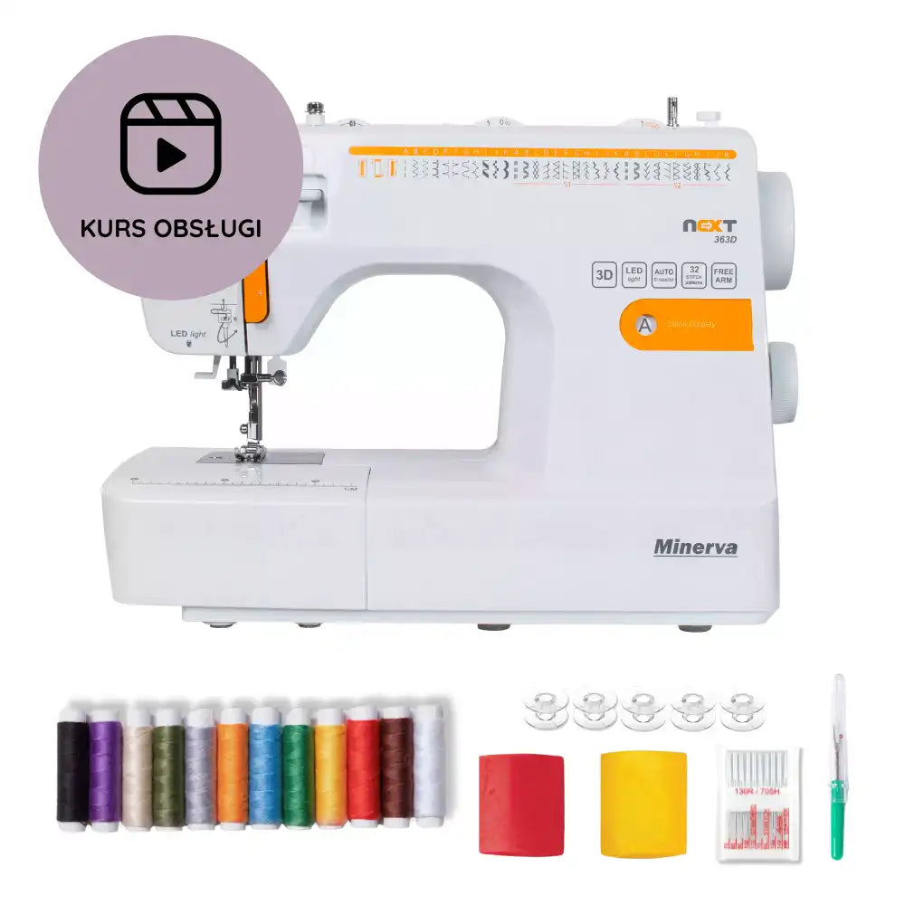 Maszyna do szycia Minerva Next 363D II + KURS obsługi + GRATISY – ultramaszyna